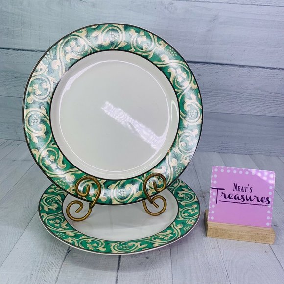 Sango | Dining | Sango Pavillion 4856 Green Tan Scrolls Cream Center ...